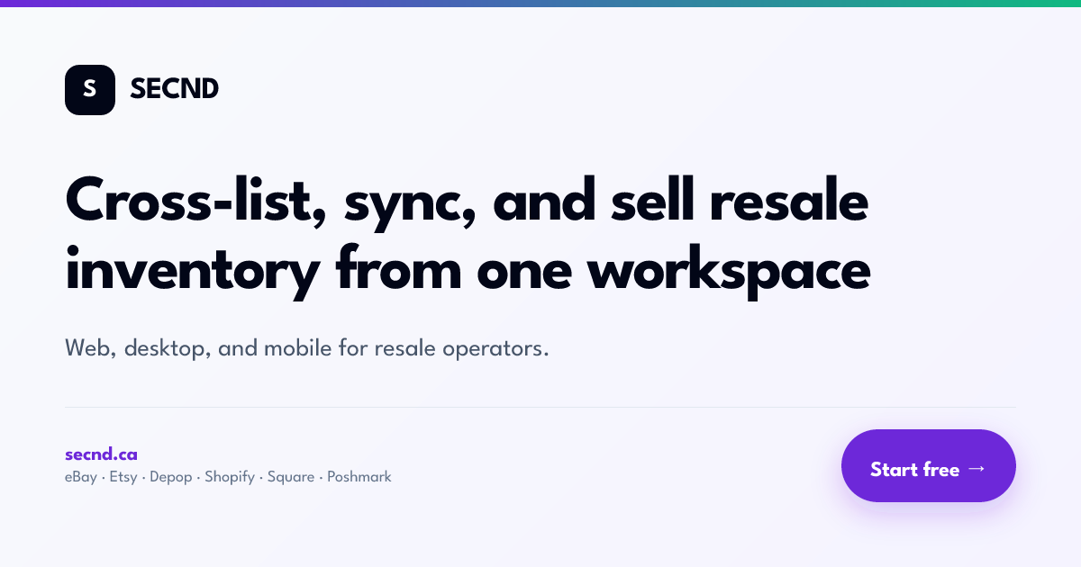 Cross-Listing & Inventory Software for Resellers | SECND | Secnd